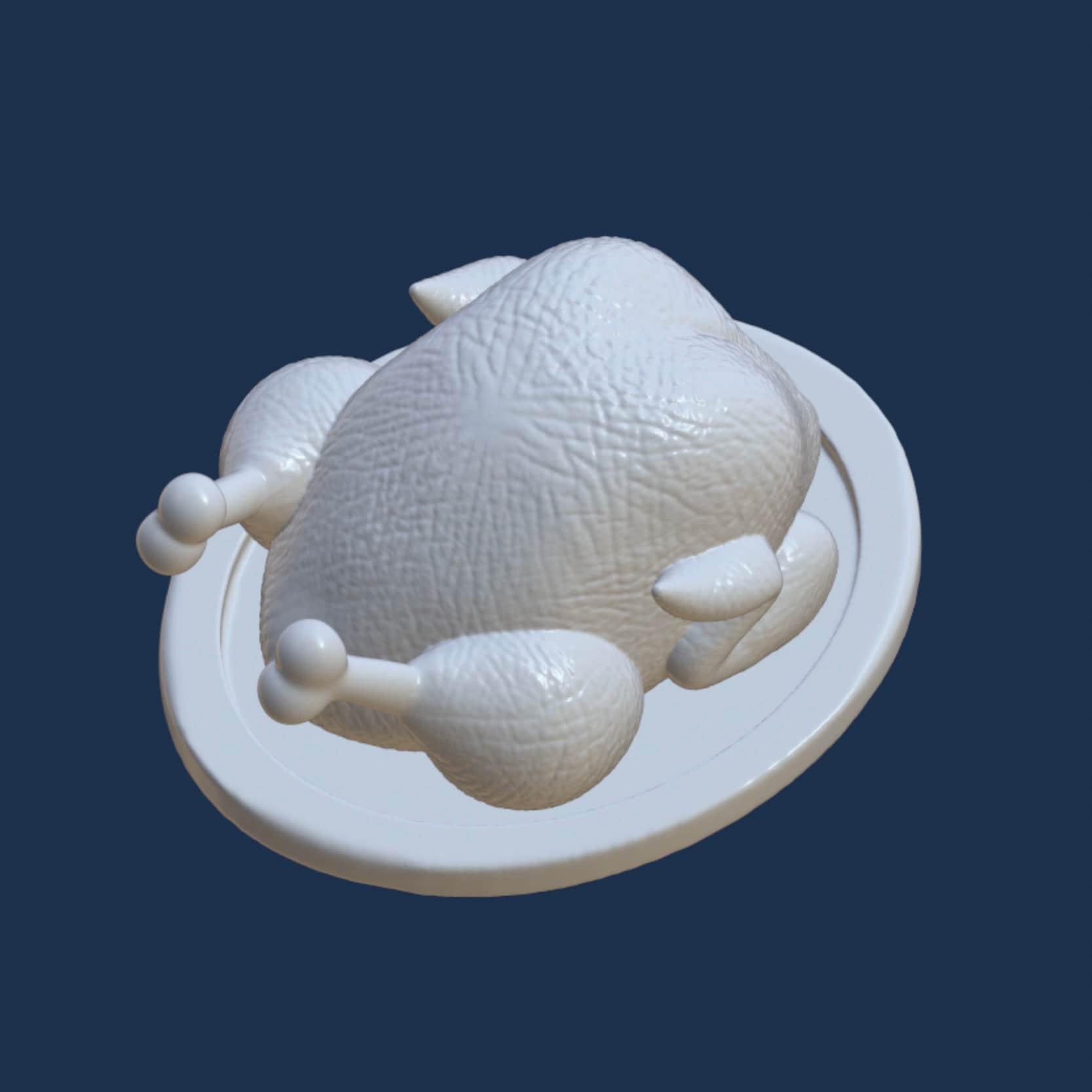 Turkey on a Plate, STL File for 3D Printing, Turkey, Thanksgiving ...