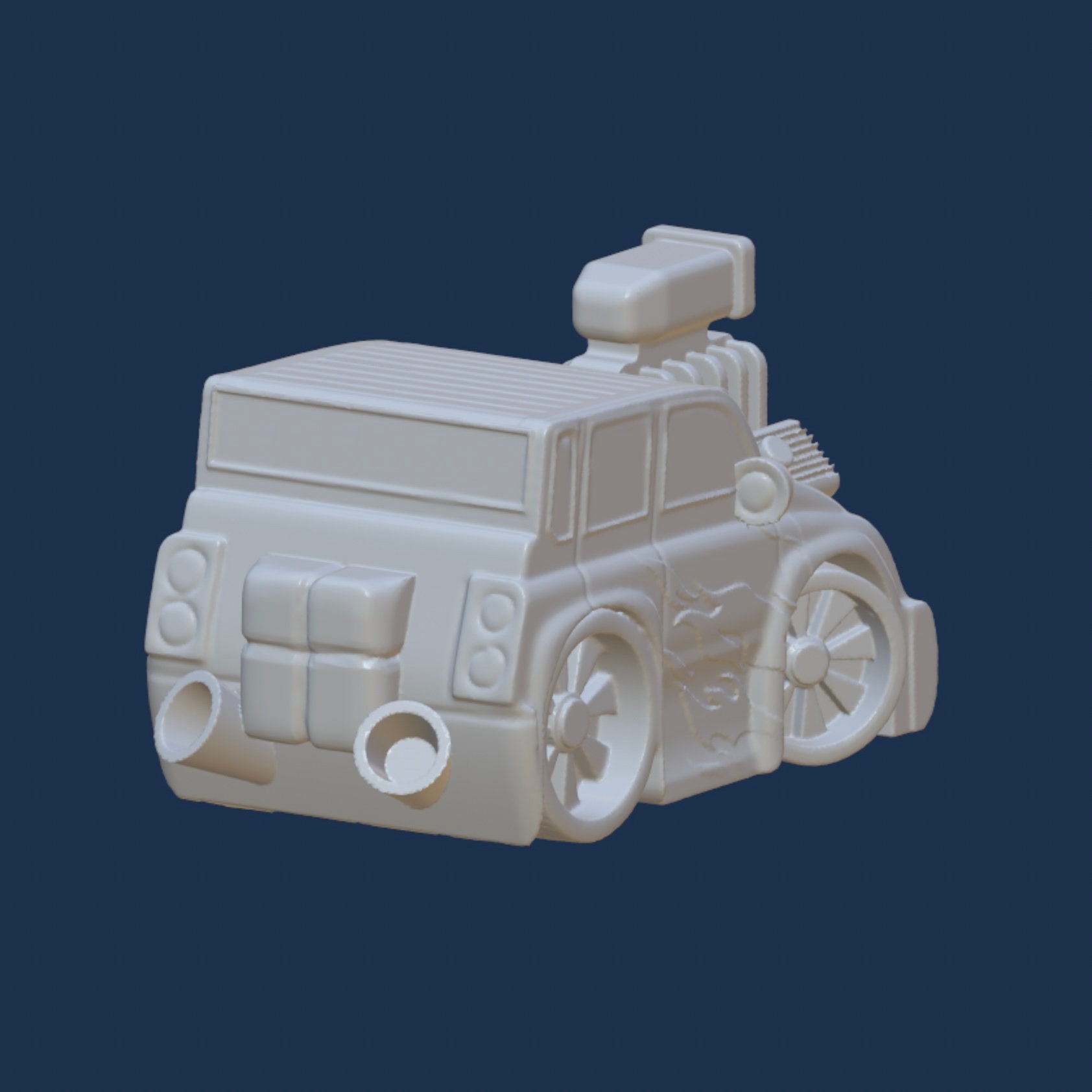 Hot Rod SUV, Cartoon SUV, 3D STL File for 3D Printing, Original Design ...
