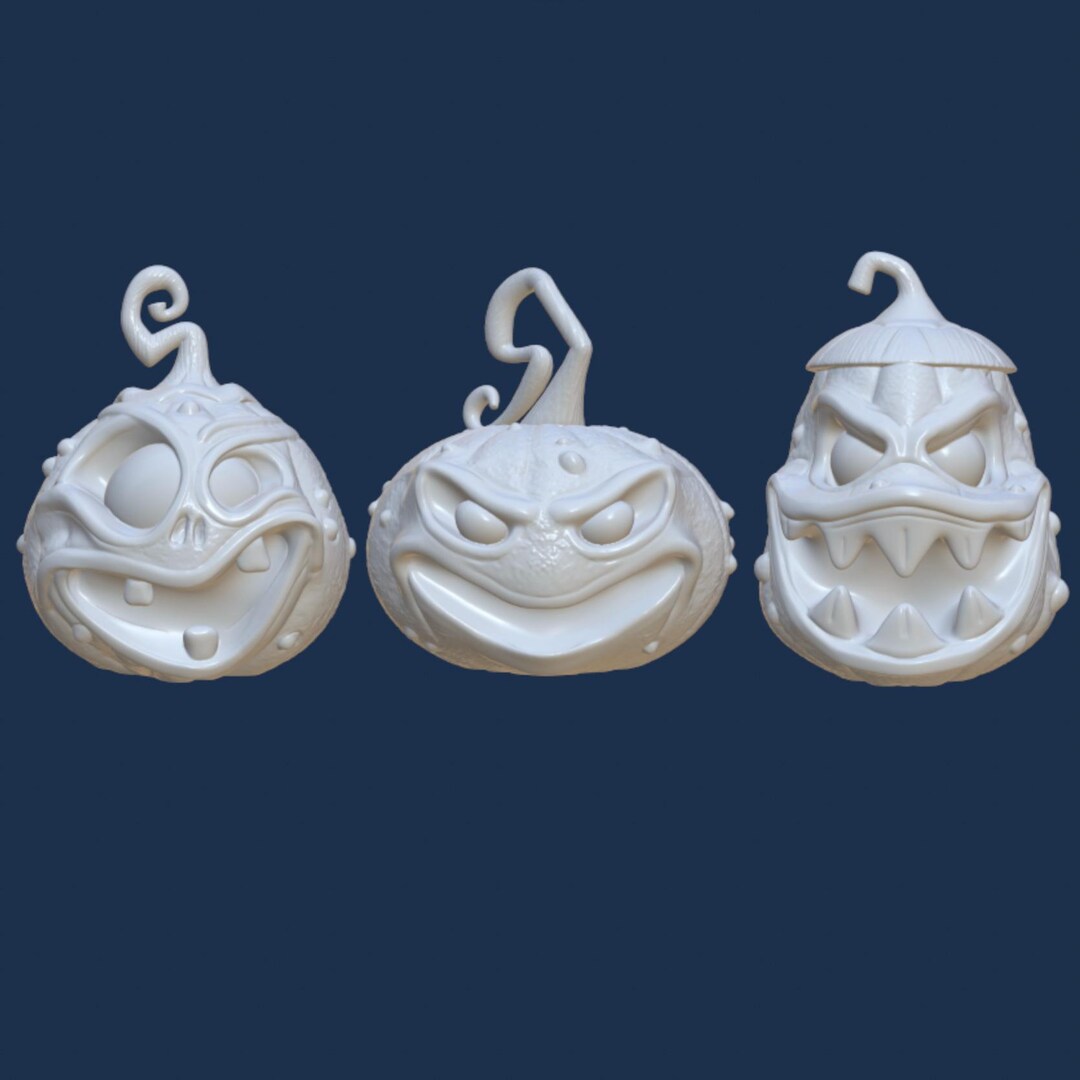 Pumpkin STL 3 Pack, 3D Digital File for 3D Printing, Pumpkin 3 Pk ...