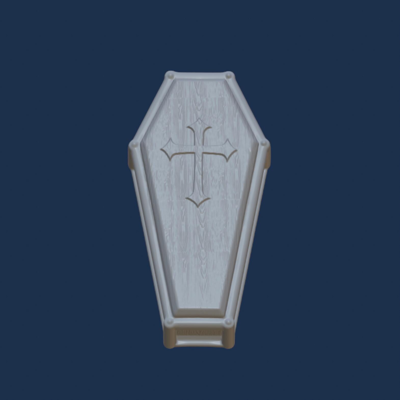 Coffin STL, Cross Design on Coffin, 3D STL Digital File for 3D Printing ...