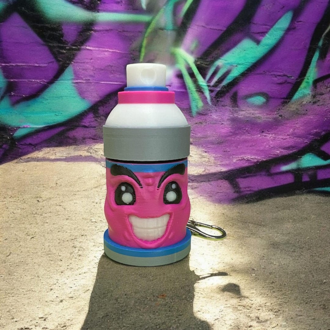 Cute Spray Can, Mini Keychain Container, 3D Printed Keychain, Top ...