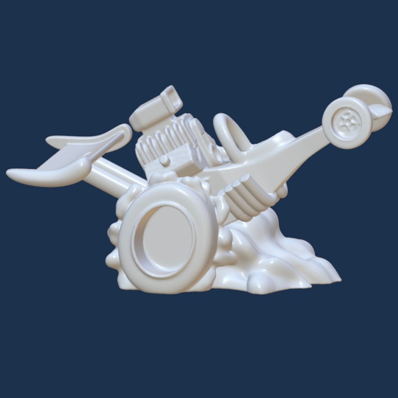 Dragster STL, Cartoon Dragster With V8 and Smoking Tires, 3D STL File ...