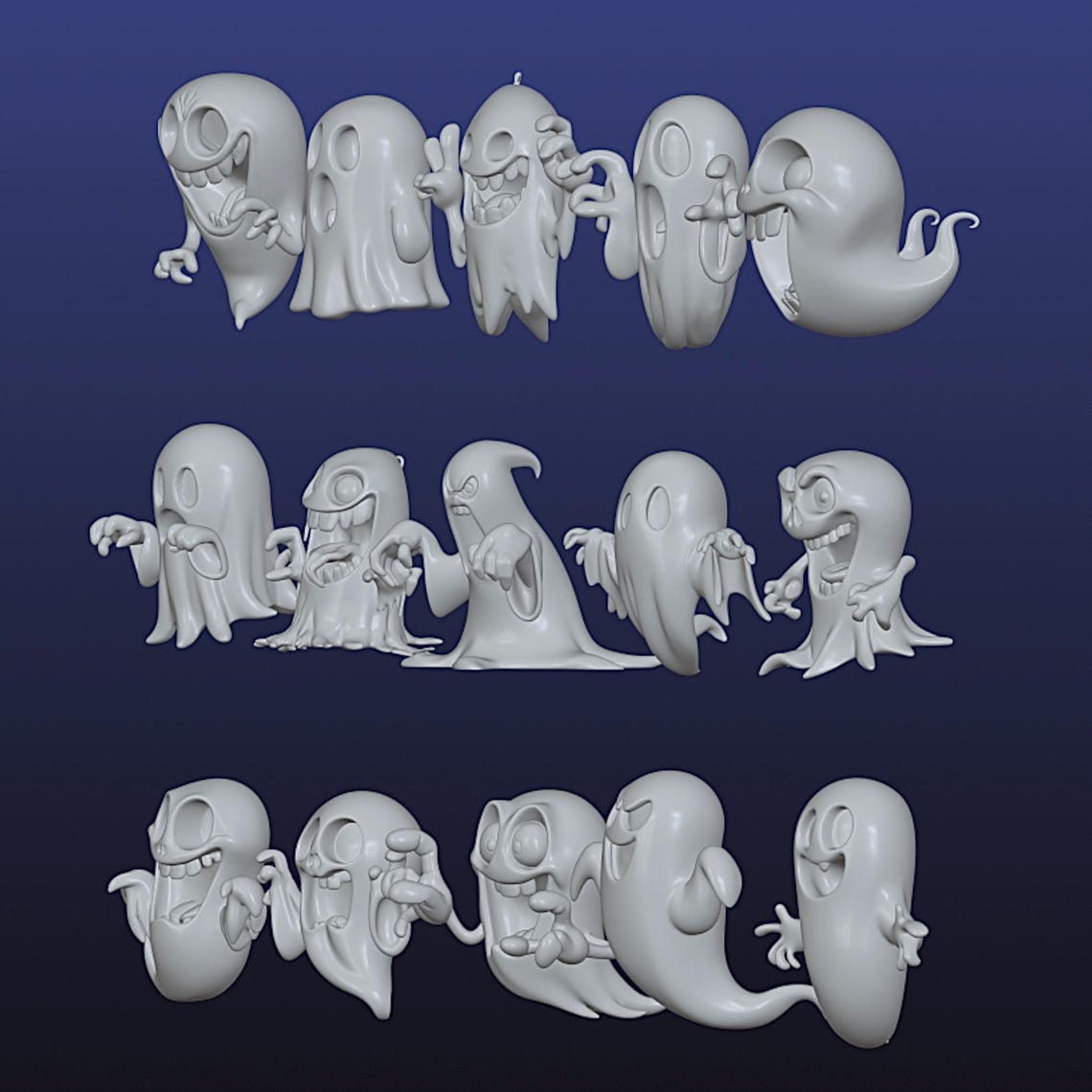 Halloween Ghosts STL - 15 Pack of Unique Ghosts With Personality for ...