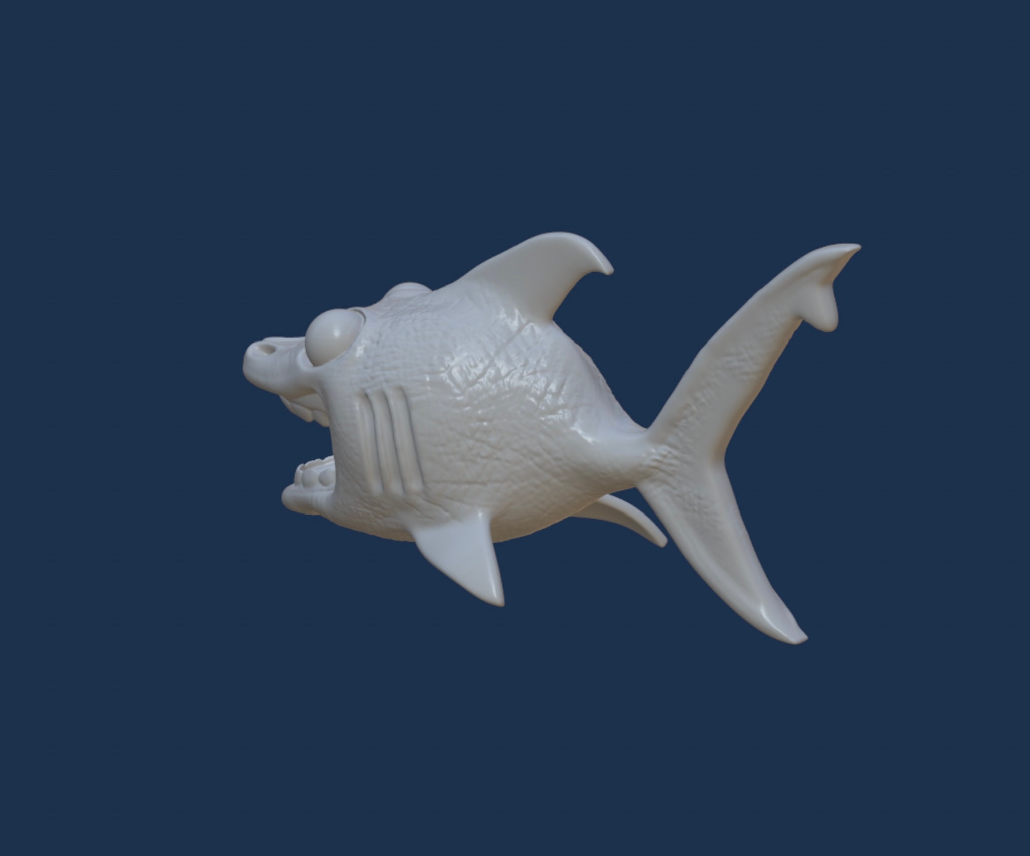 Shark STL, Cartoon Shark With Dentures, 3D STL Digital File for 3D ...