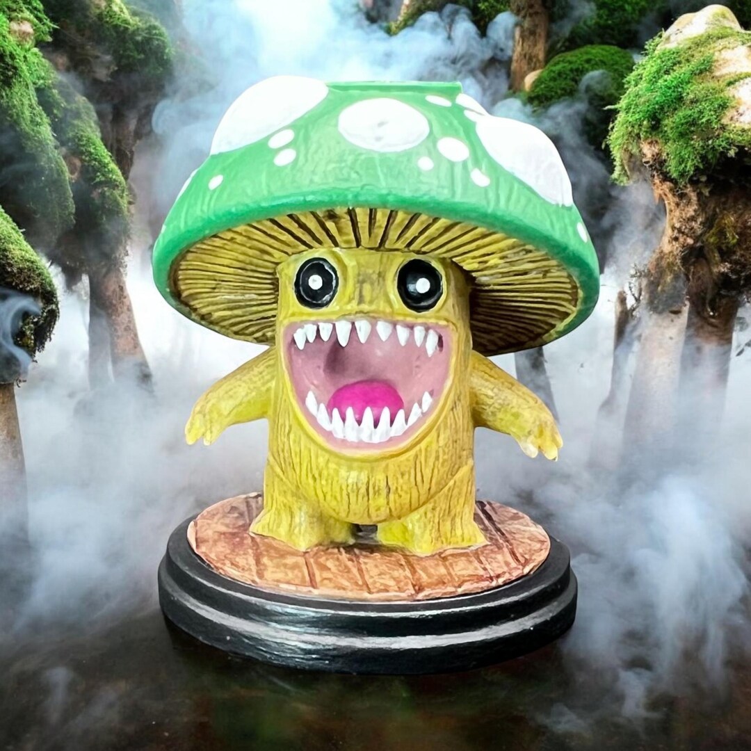 14mm, Bowl Holder, Mushroom Creature, Cute Mushroom With Fangs, 3D ...