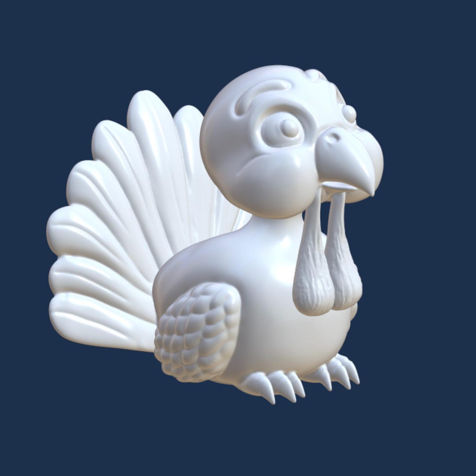 Cute Turkey STL, 3D Digital File for 3D Printing, Turkey, Thanksgiving ...
