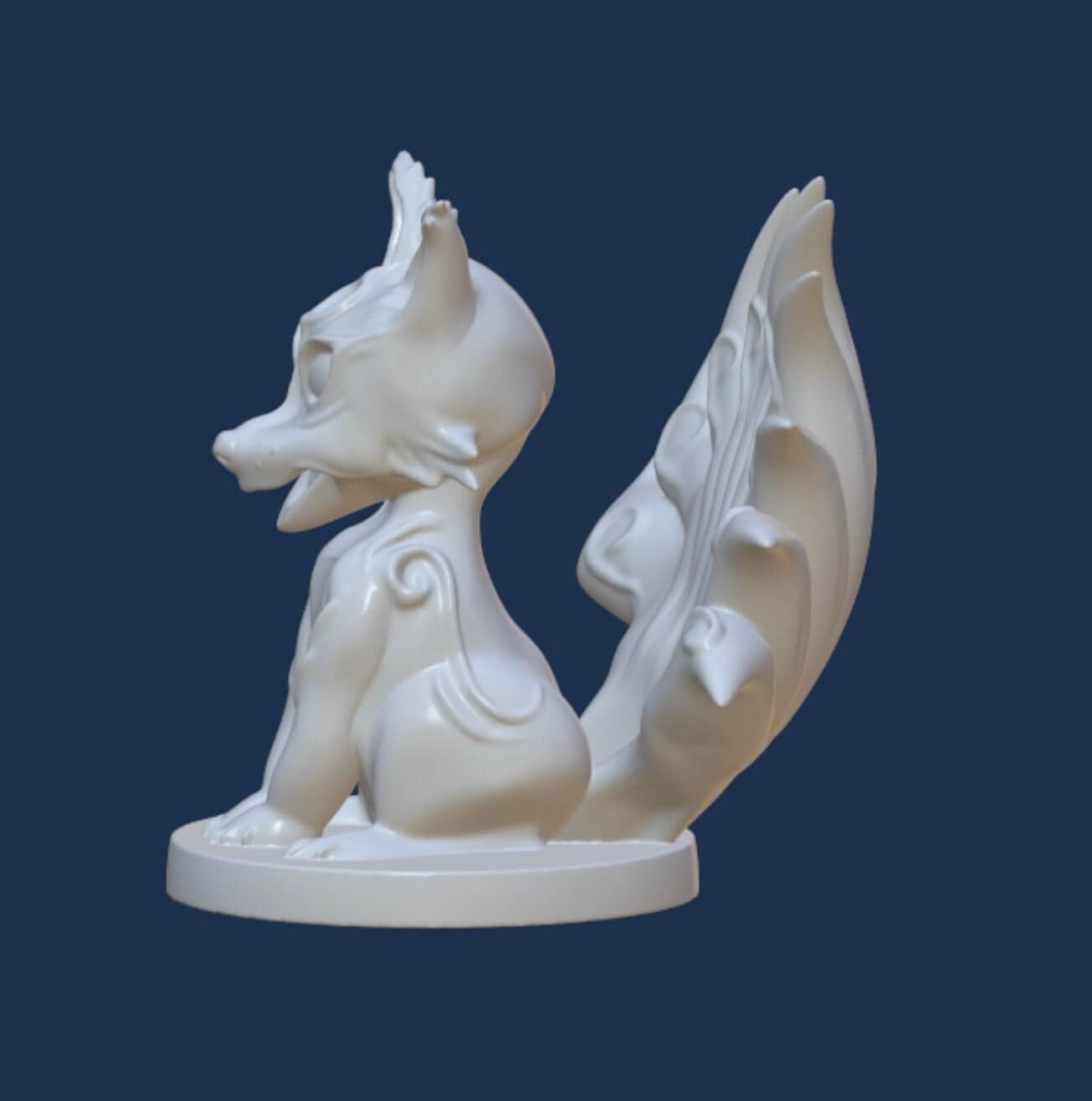 KITSUNE, 3D Digital Print File, STL File for 3D Printing, Cute Kitsune ...