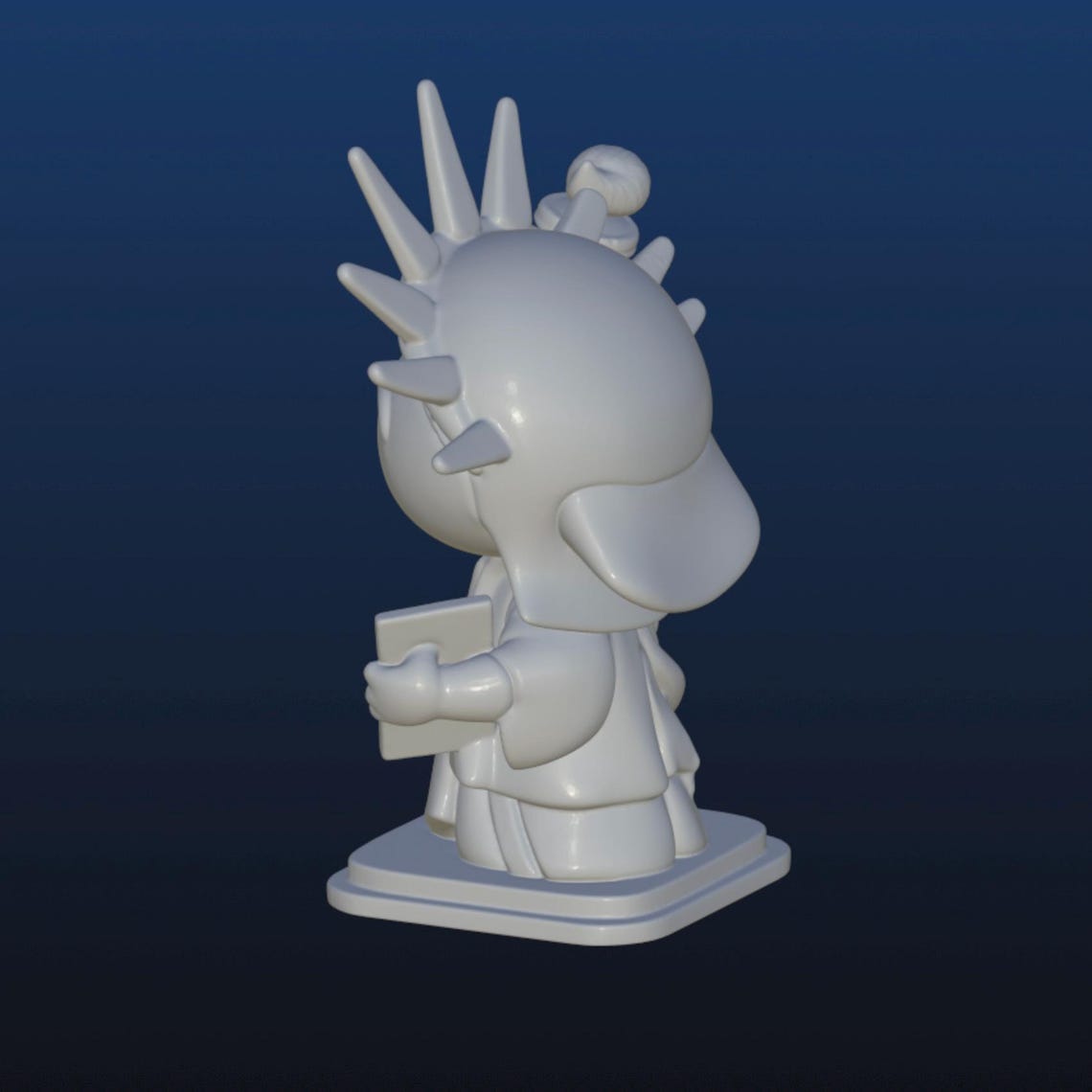 Cute Liberty STL, 3D Digital File for 3D Printing, Chibi Statue of ...