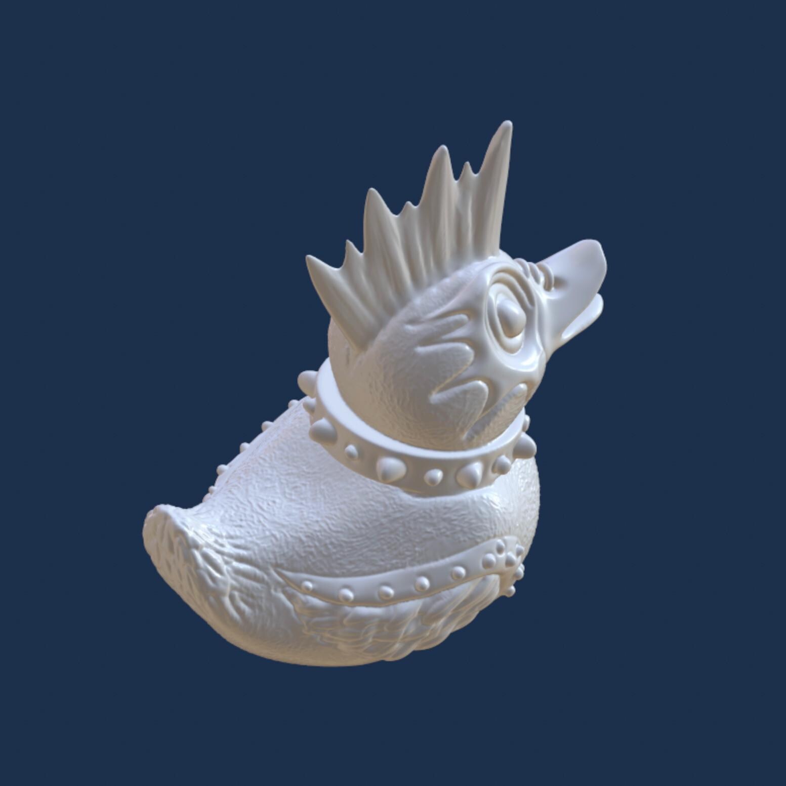 Punk Duck STL, 3D Digital File for 3D Printer, Duck STL With a Punk ...