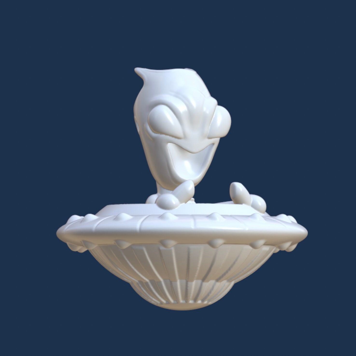 UFO Alien STL, Cartoon Alien Piloting Ufo, STL Digital File for 3D ...