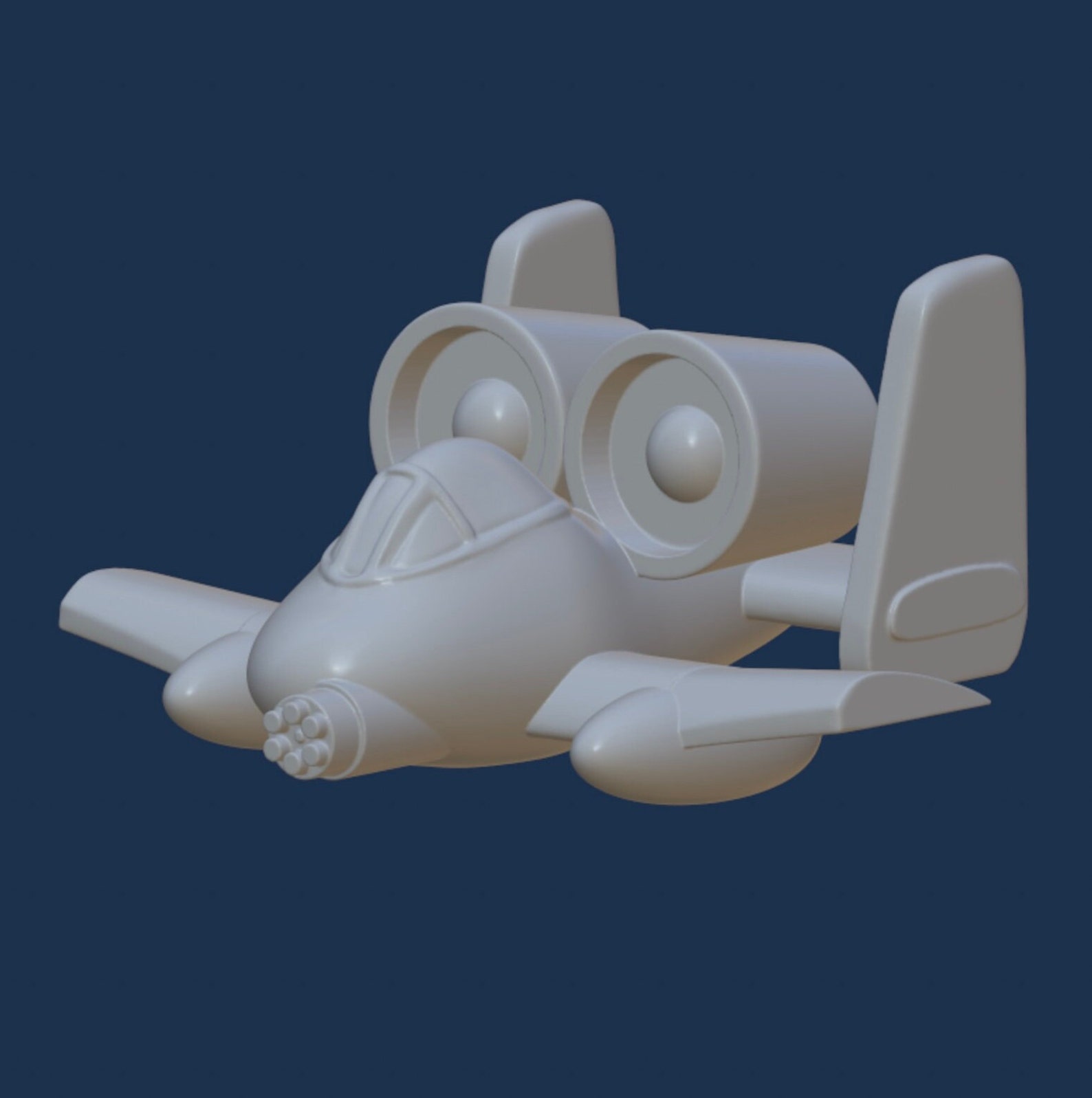 A10 Warthog, Cartoon Plane, 3D STL File for 3D Printer, Original Design ...