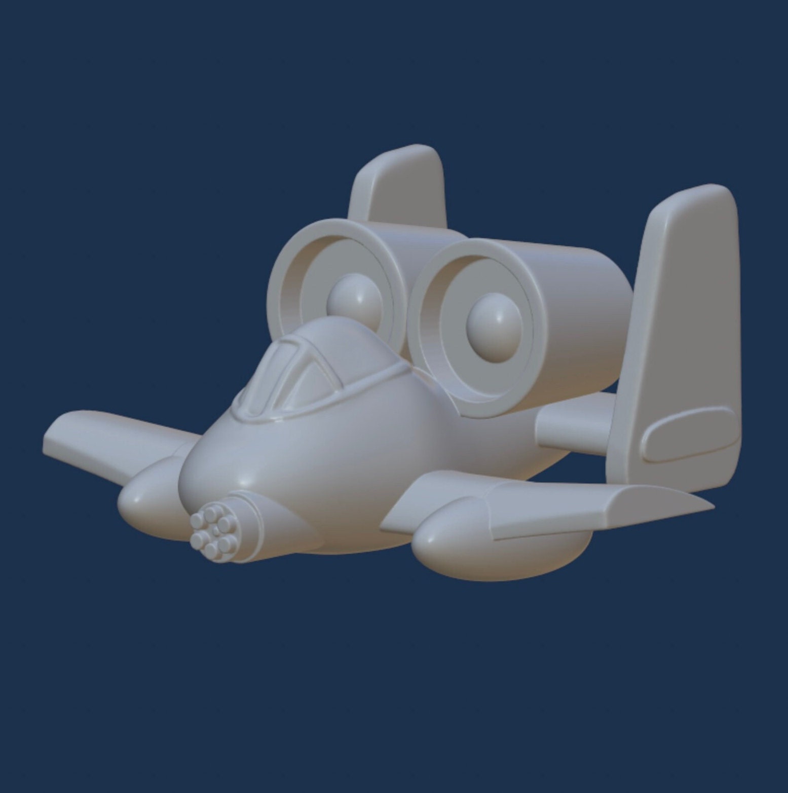 A10 Warthog, Cartoon Plane, 3D STL File for 3D Printer, Original Design ...