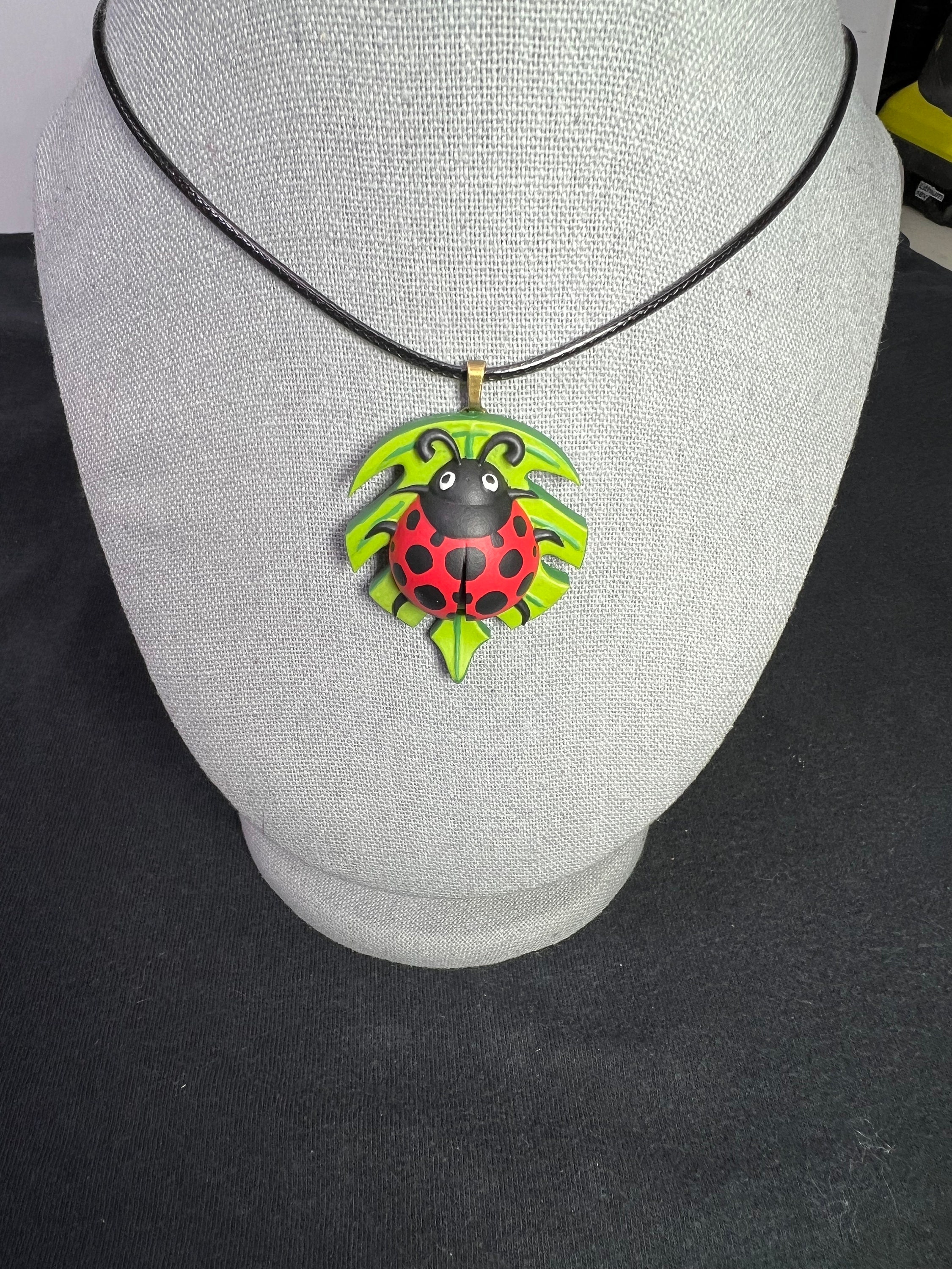 3D Printed Hand Painted Wearable Art, LADY BUG Pendant - Etsy