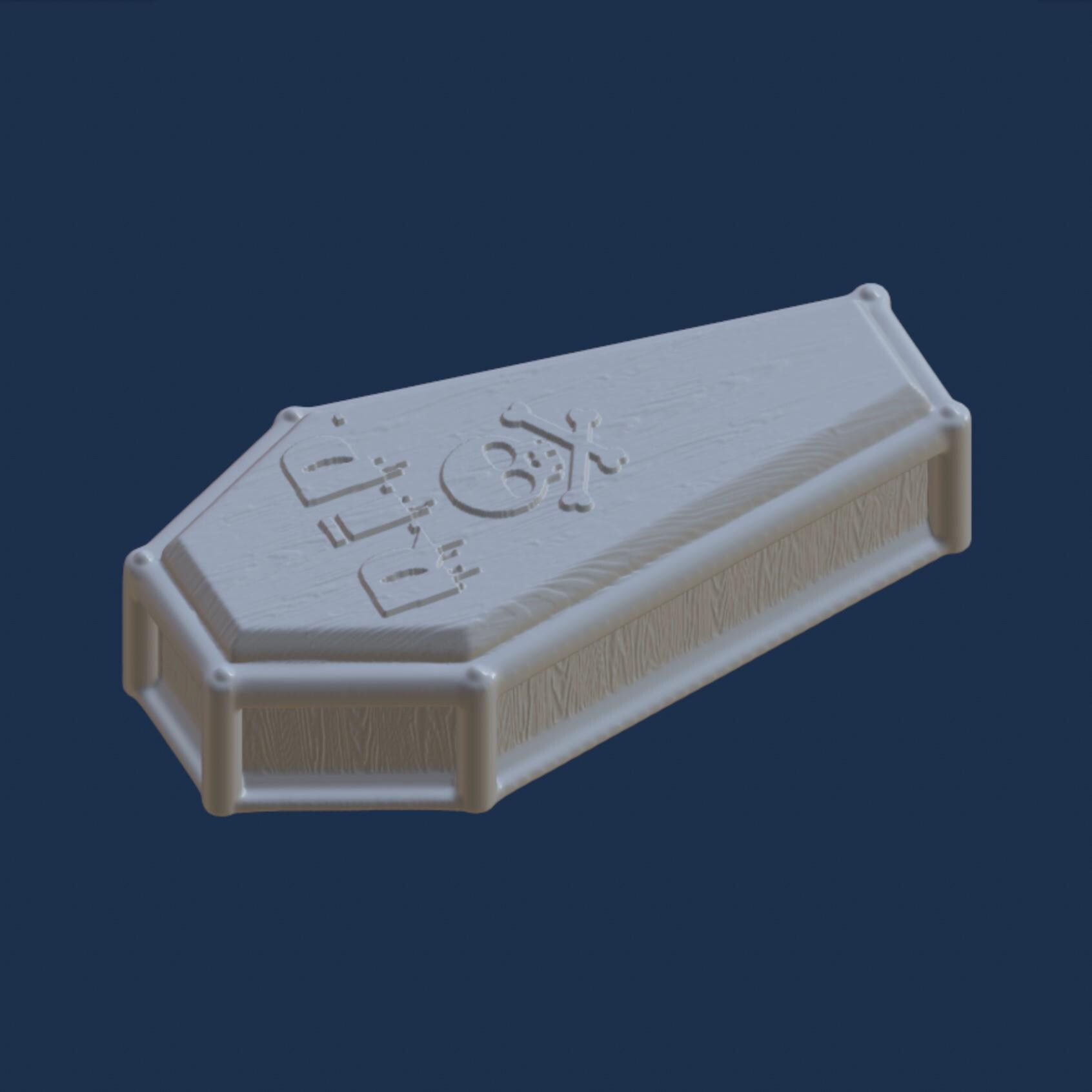 Coffin STL, RIP and Skull Design on Coffin, 3D STL Digital File for 3D ...