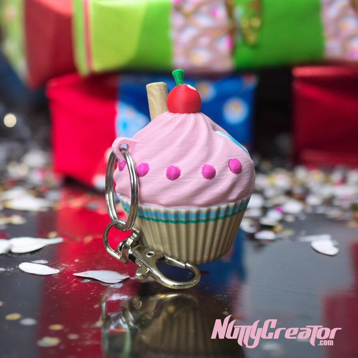 Cute Cupcake, Mini Keychain Container, Functional 3D Print, Top ...