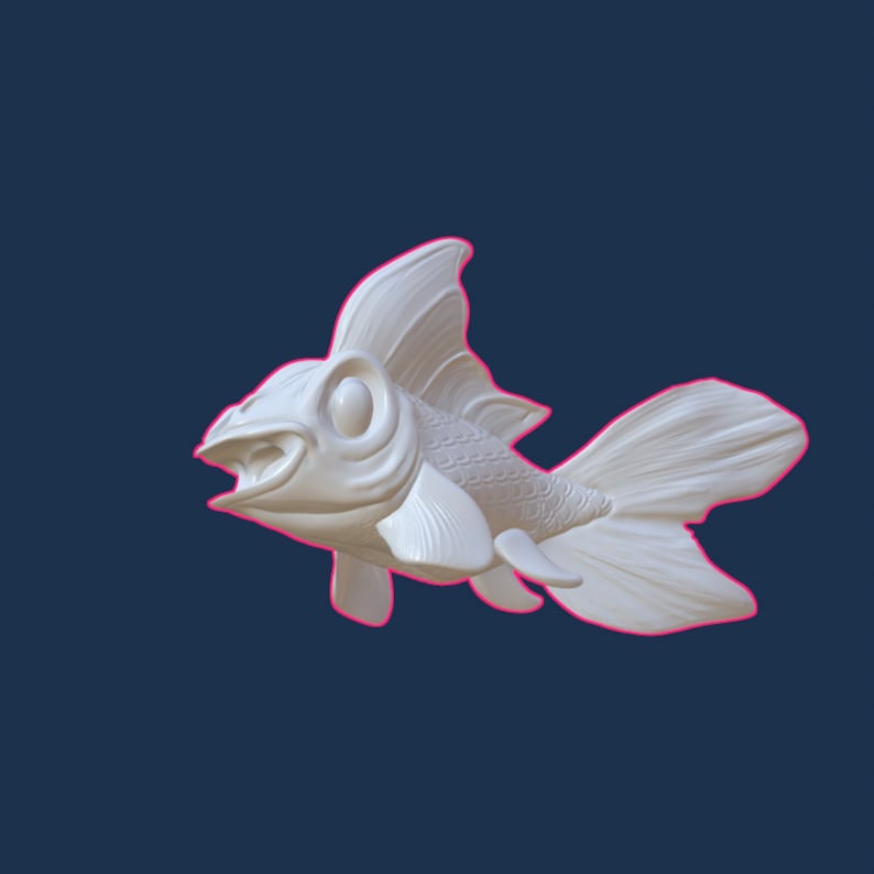 Cute Koi Fish, Cartoon Koi, STL File, Digital File for 3D Printing ...