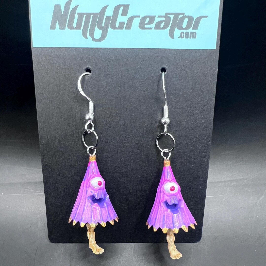 YOKAI EARRINGS, Kasa-obake Hand Painted Earrings, Japanese Folklore ...