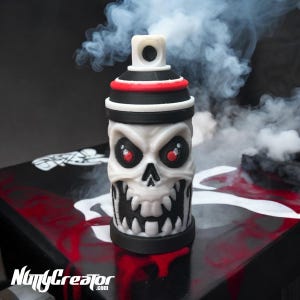 Skull Spray Can, Mini Keychain Container, Functional 3D Print, Top ...