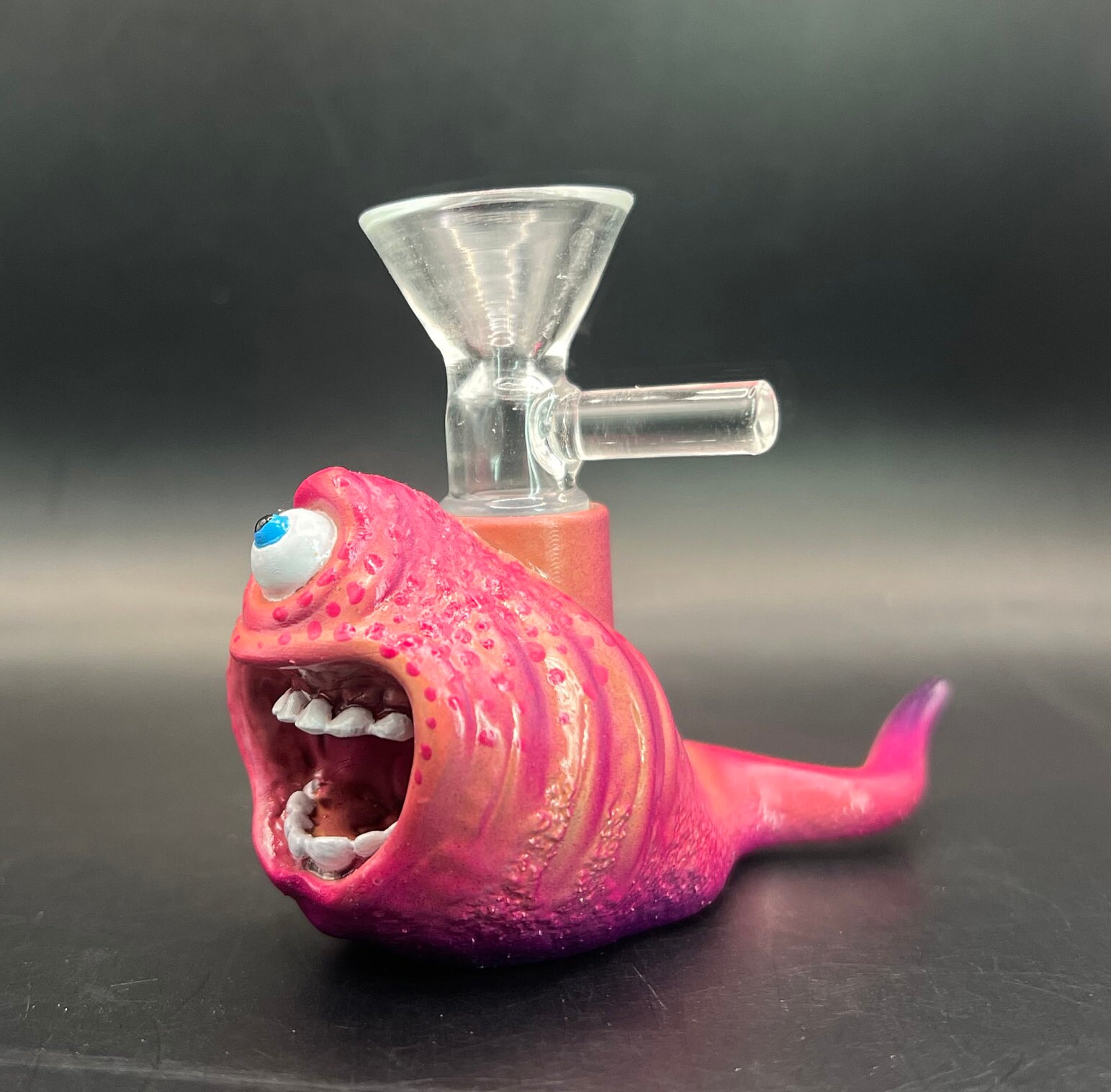 14mm, Bowl Holder, 3D Printed, Hand Painted, One-eyed Worm With Teeth ...