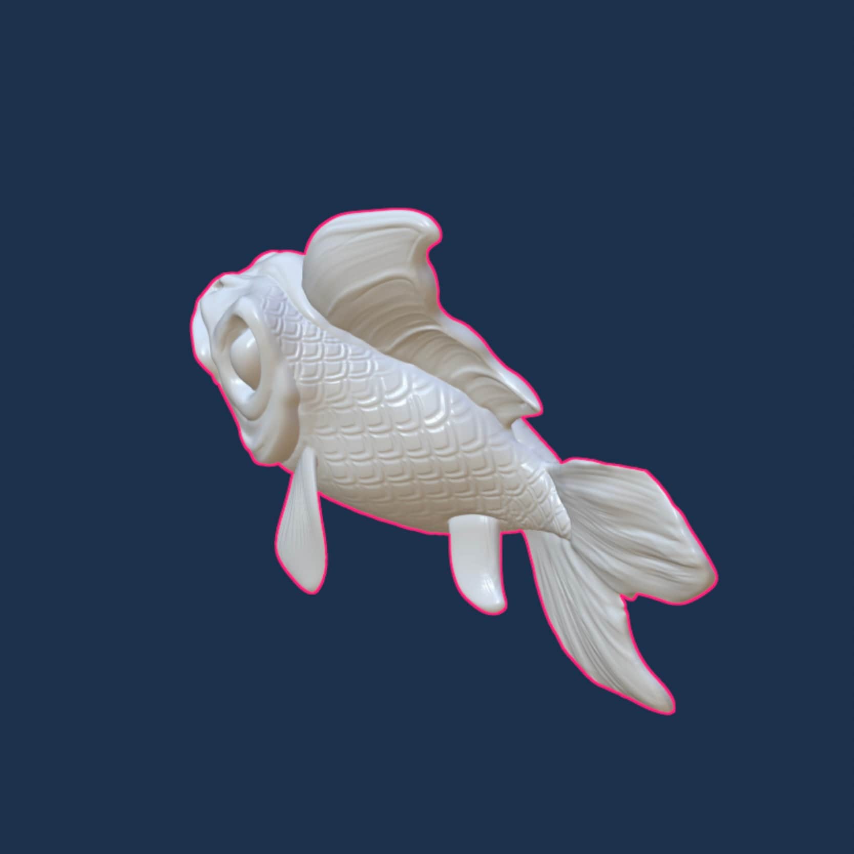 Cute Koi Fish, Cartoon Koi, STL File, Digital File for 3D Printing ...