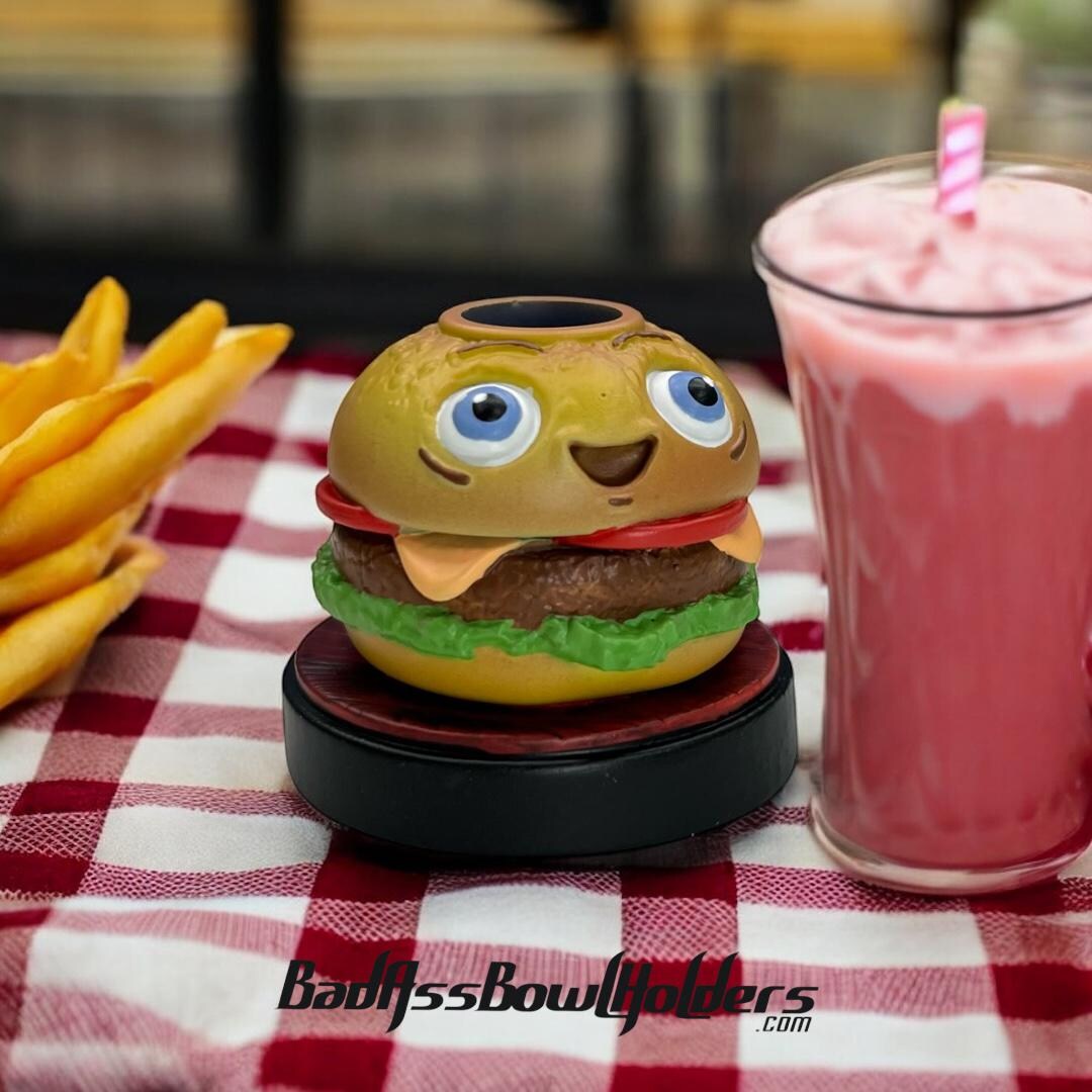 Smiley Cheeseburger Figurine, 14mm, Bowl Holder, Cute Burger With Smile ...