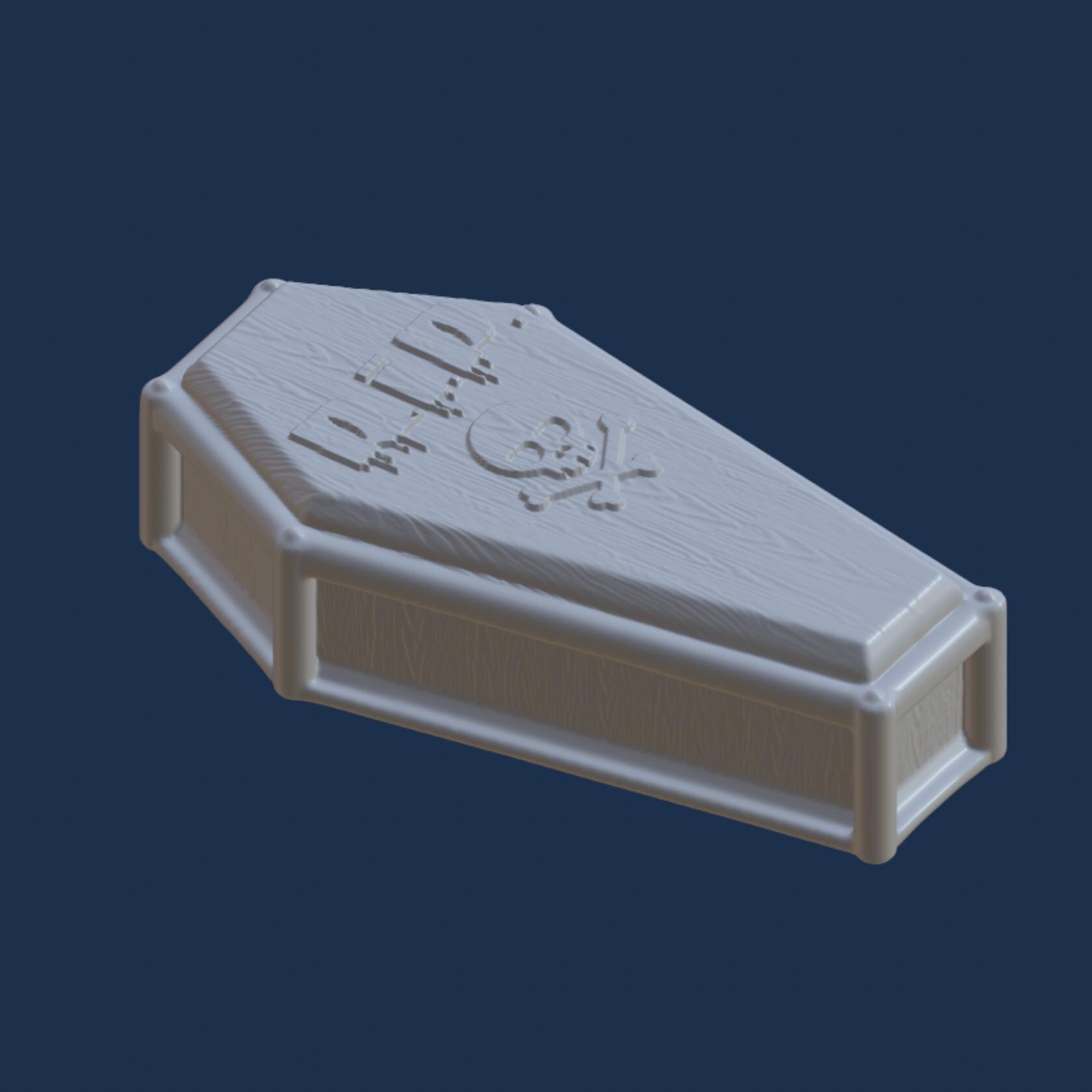 Coffin STL, RIP and Skull Design on Coffin, 3D STL Digital File for 3D ...