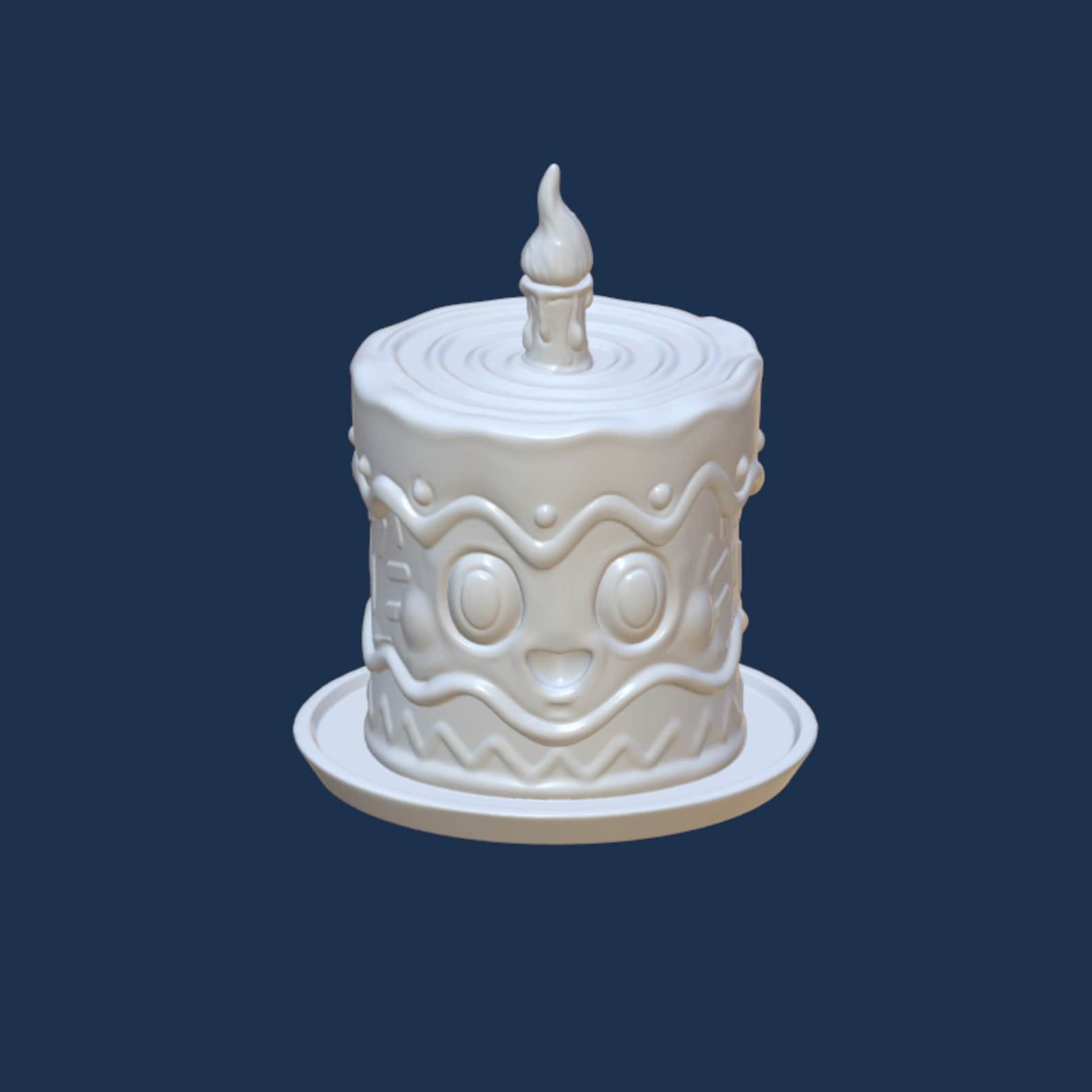Cute Birthday Cake, STL File, 3D Digital File for 3D Printing, Birthday ...