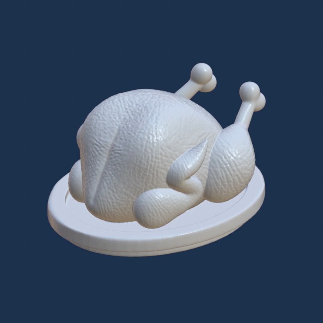 Turkey on a Plate, STL File for 3D Printing, Thanksgiving, Turkey on a ...