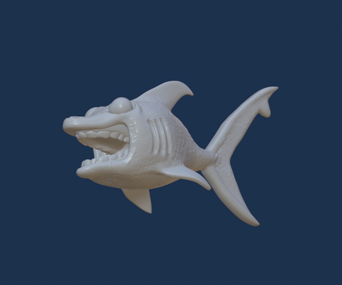 Shark STL Cartoon Shark With Dentures 3D STL Digital File - Etsy