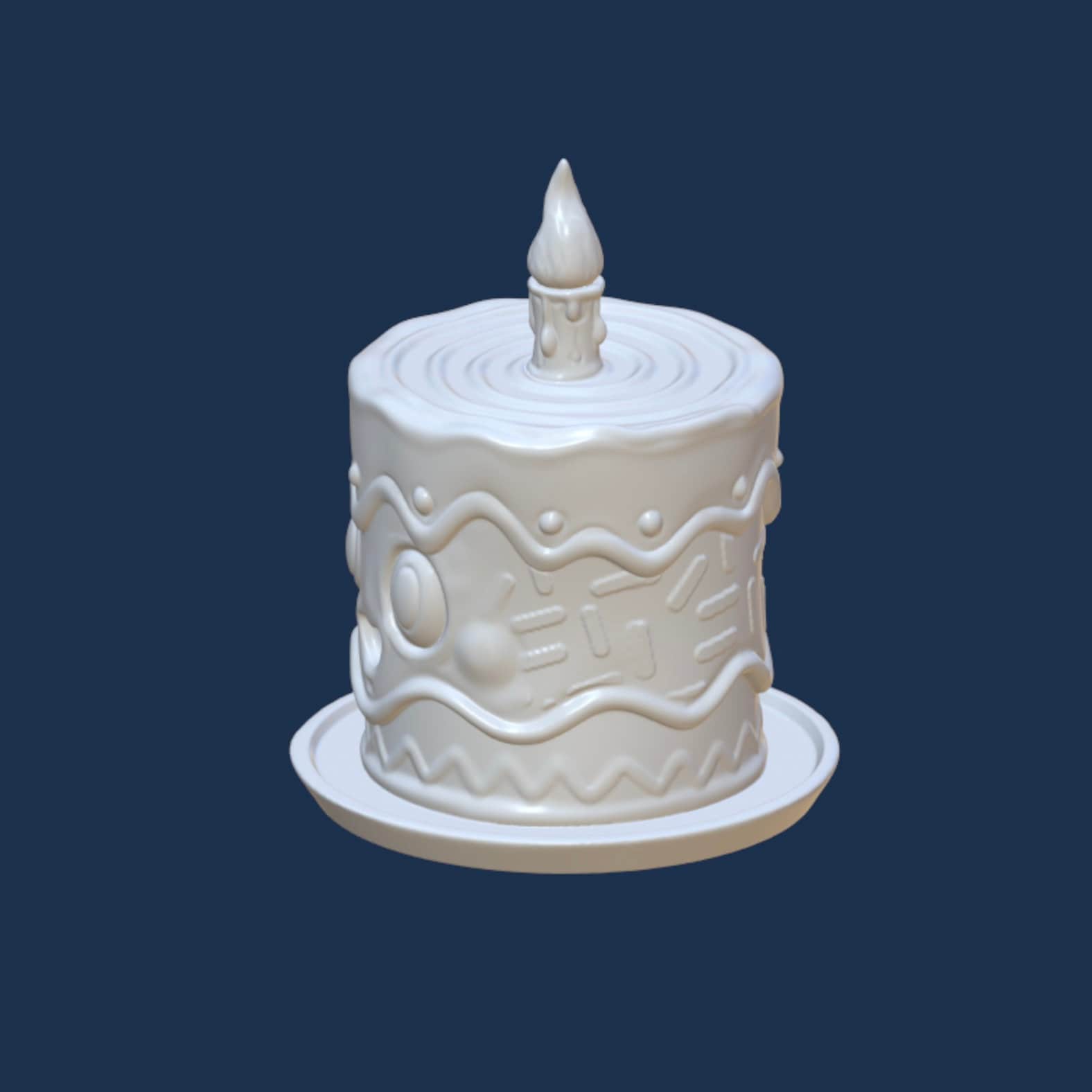 Cute Birthday Cake, STL File, 3D Digital File for 3D Printing, Birthday ...