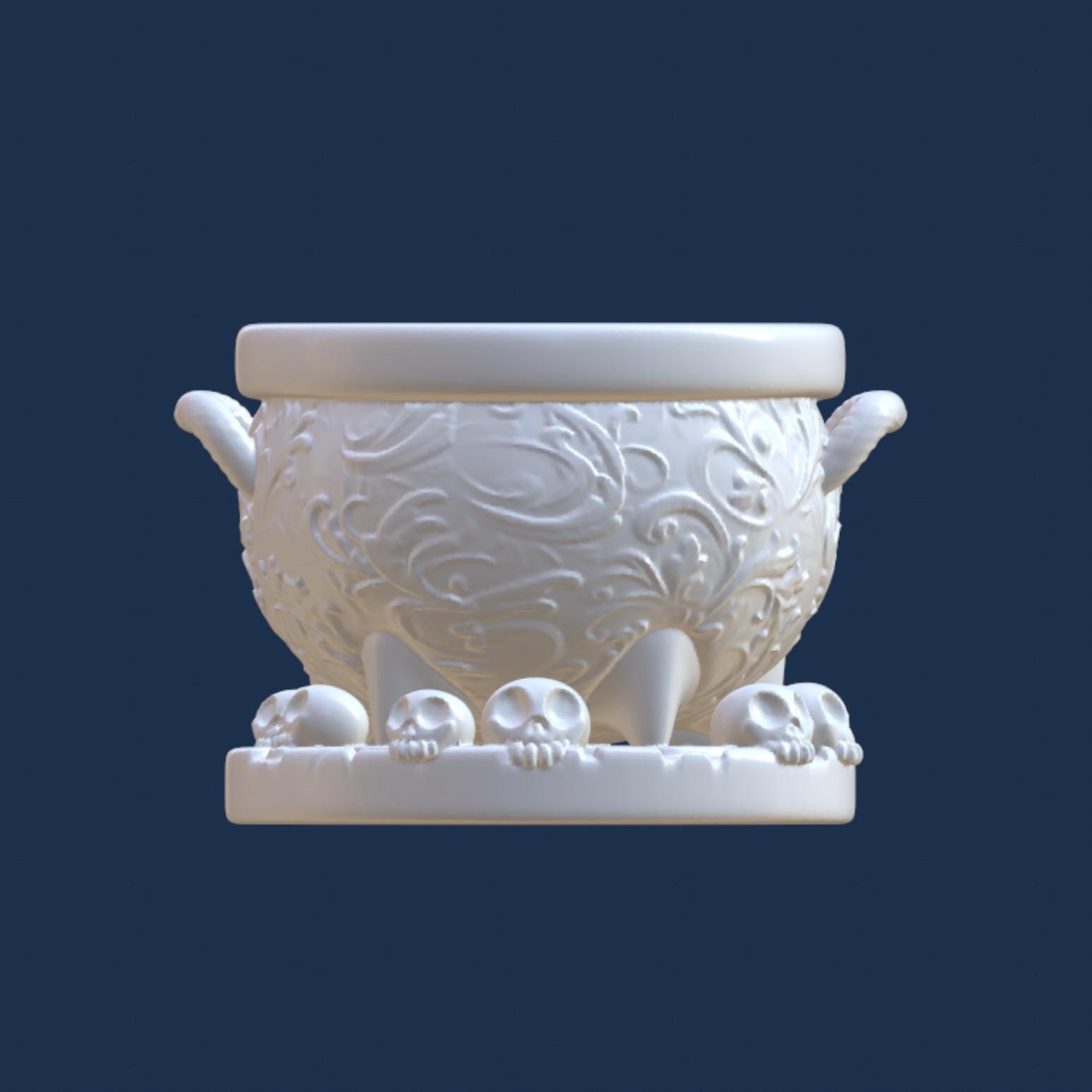 Cauldron STL, 3D Digital Print File for 3D Printing, Cute Cauldron With ...