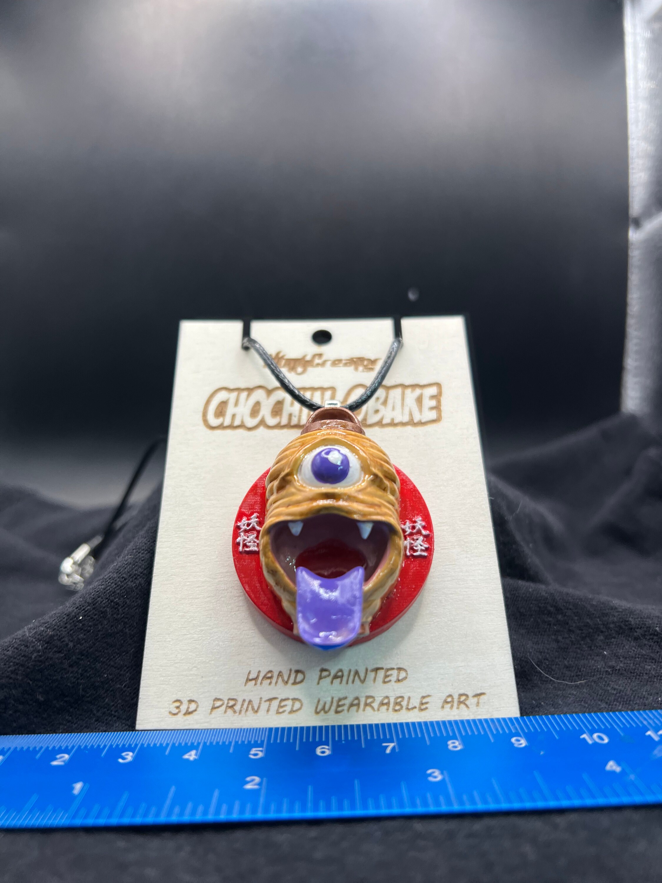 3D Printed Hand Painted Wearable Art, YOKAI LANTERN Pendant, Chochin ...