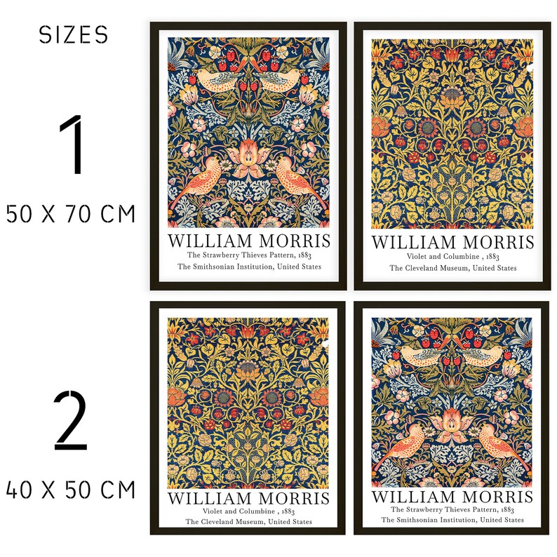 William Morris Printable Wall Art, Set 2 Prints, Art Nouveau Vintage ...