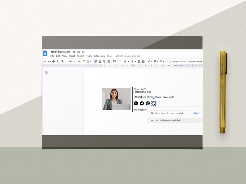 Gmail Email Signature Template, Modern Email Signature Clickable ...