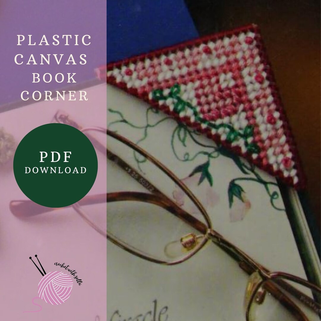 Vintage Plastic Canvas Pattern Bookmark, Corner Bookmark, Digital ...