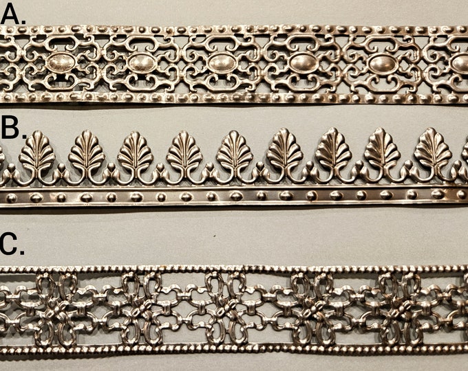 4.5 Feet Decorative Metal Ribbon for Craft Projects/ Silver Cut Tin ...