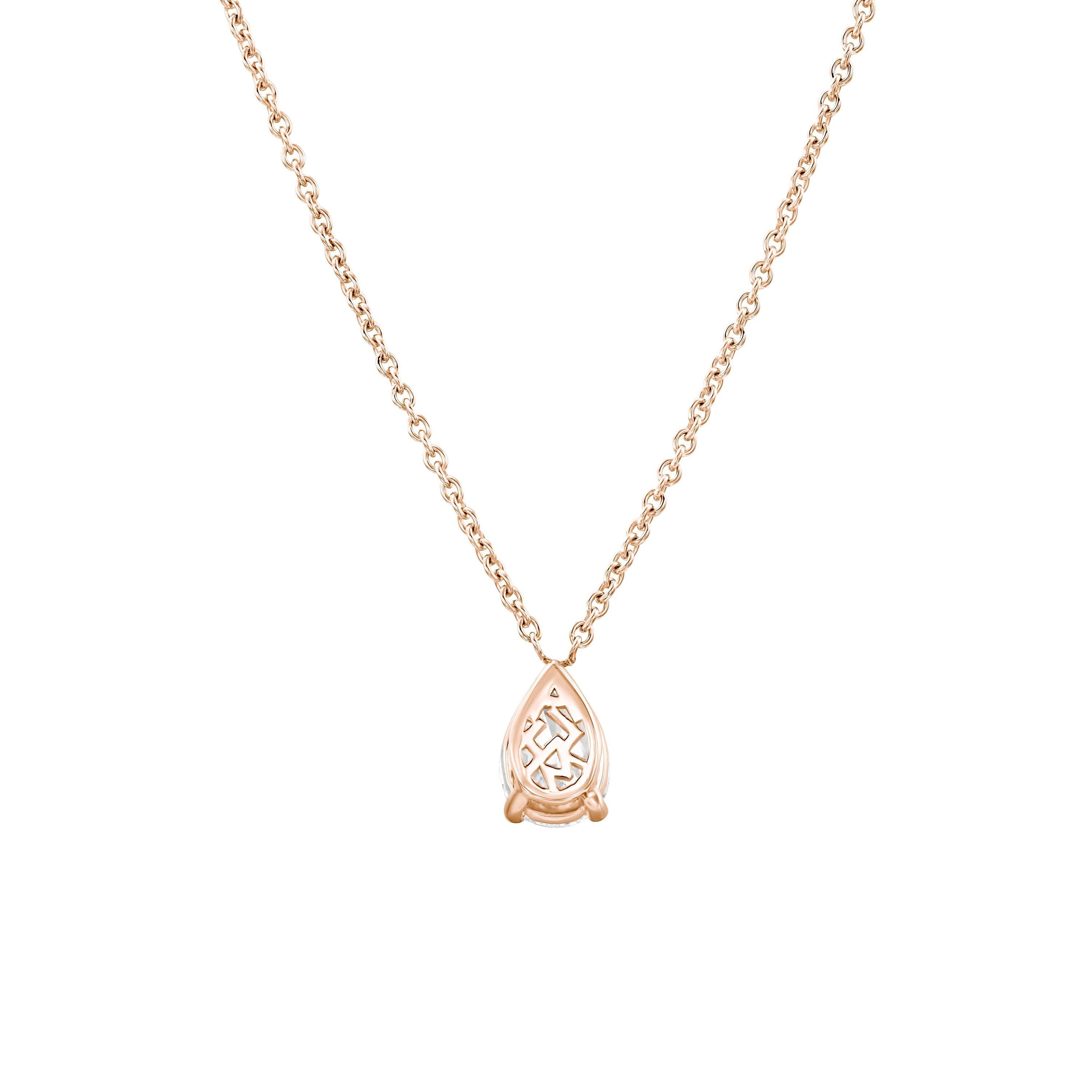 Gold Diamond Pear Necklace, Solitaire Pear Pendant/teardrop Necklace ...