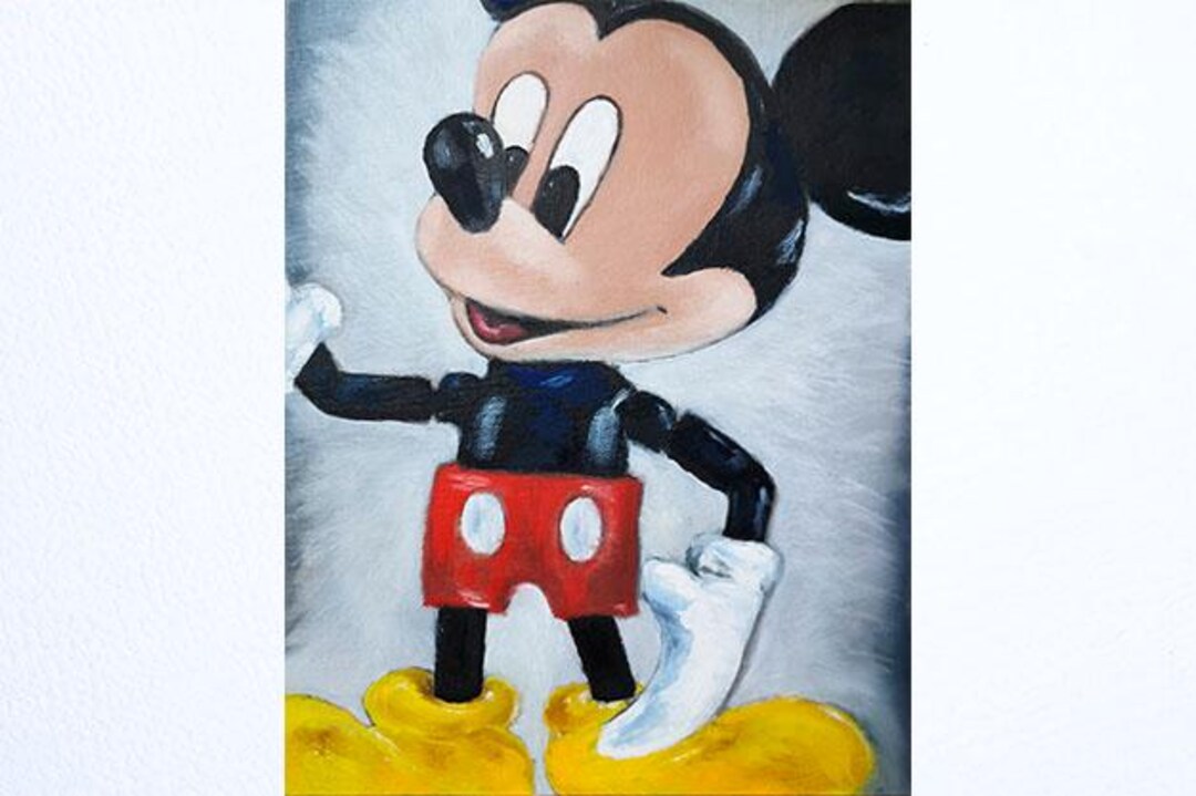 Mickey Mouse Oil Painting Disney Cartoon Mickey Mouse Art Kids Decor ...