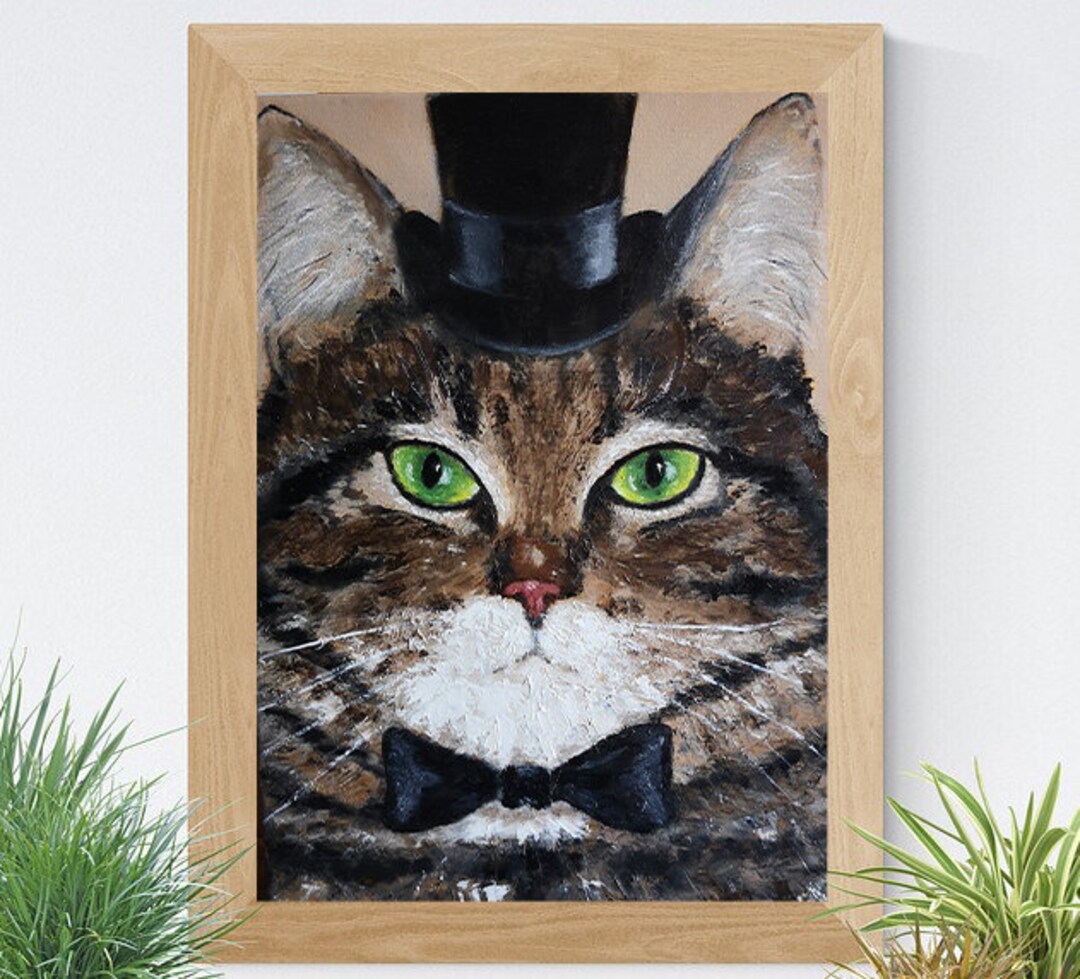 Cat Portrait Pet Portrait Best Gift for Friends and Children Impasto ...