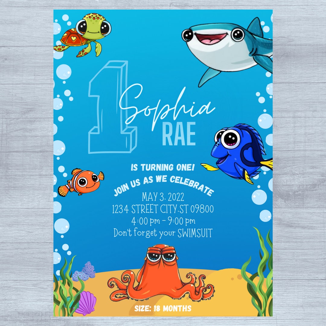 Finding Dory and Friends Birthday Invitation *digital Files* - Etsy
