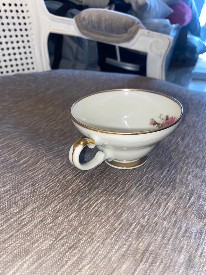 Vintage 1940s Japanese Moss Rose Tea Cup: Hand-painted Porcelain, 14K ...