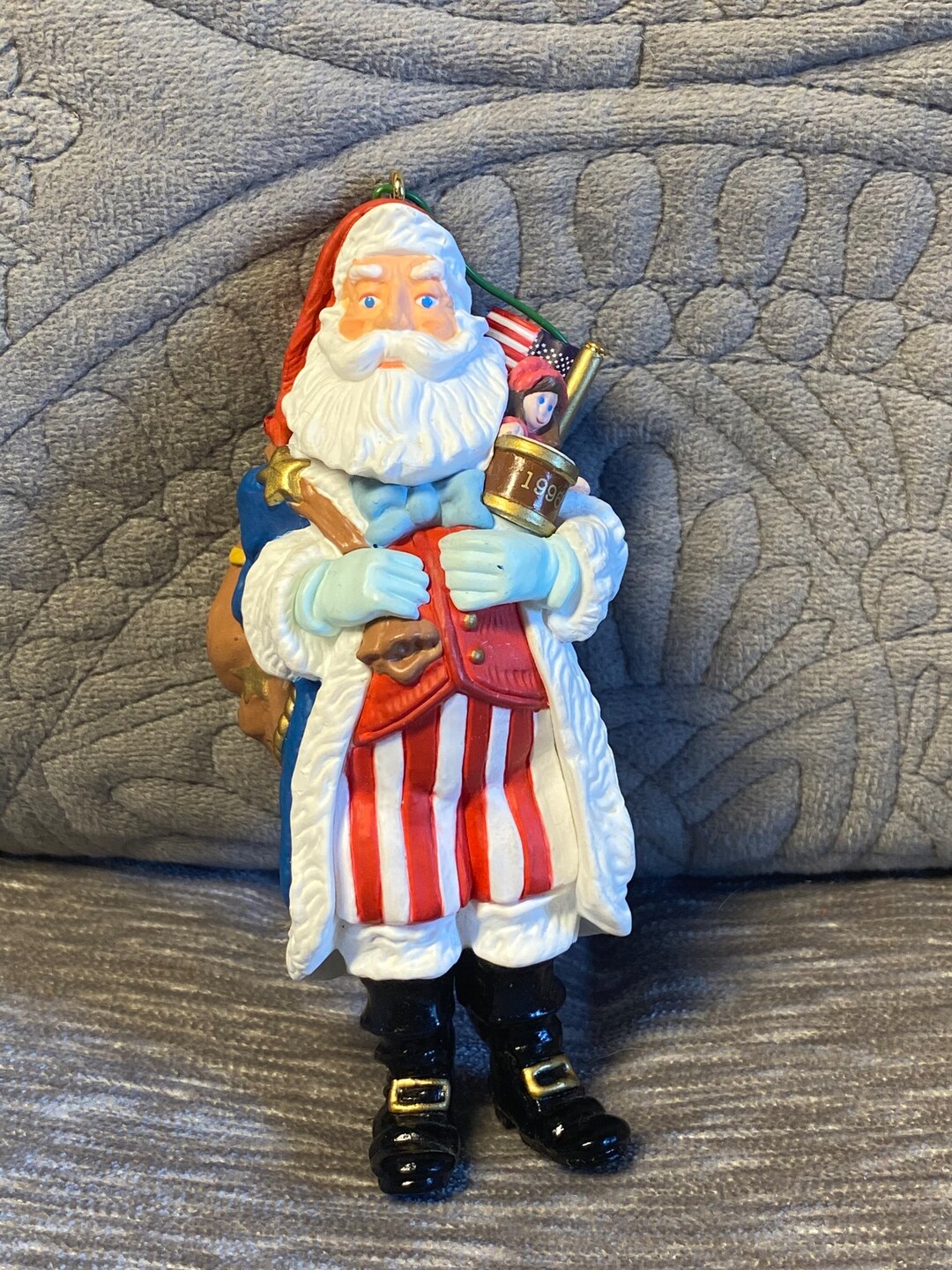 Vintage 1996 Hallmark Keepsake Patriotic Santa Ornament - Etsy