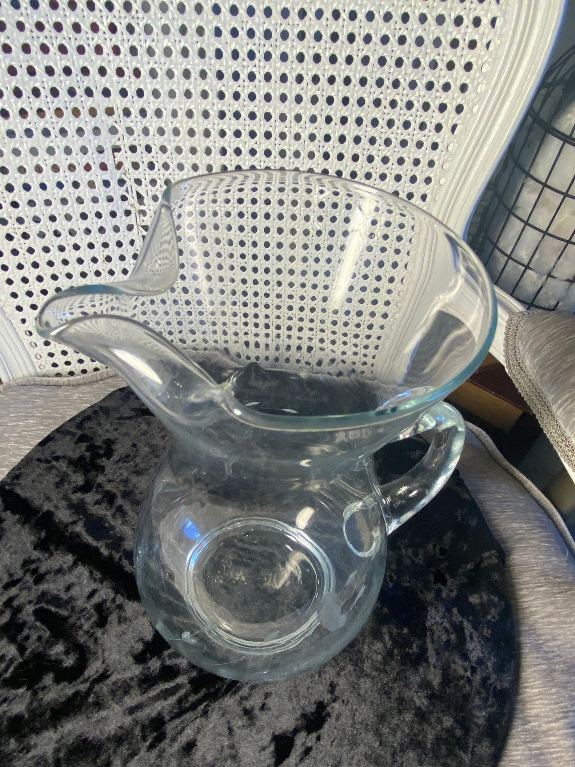 Vintage Princess House Crystal Pitcher: Hand Blown Heritage Flower ...