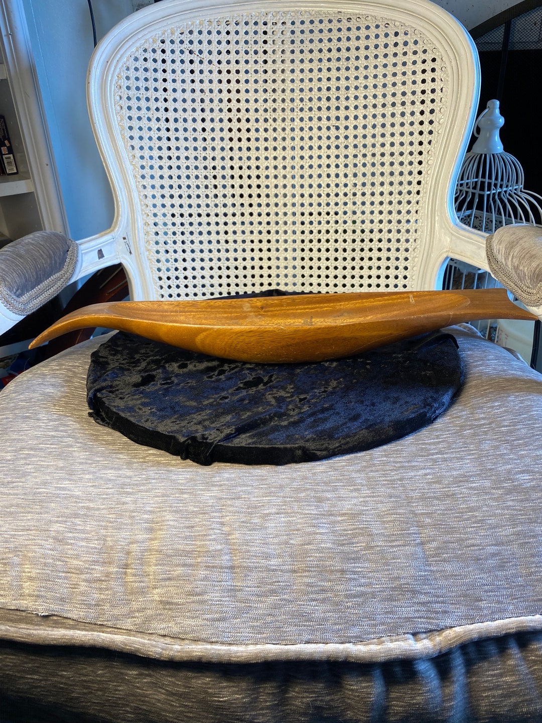 Vintage - 1990's - Genuine - Monkey Pod -wood Canoe Dish -bowl -with ...