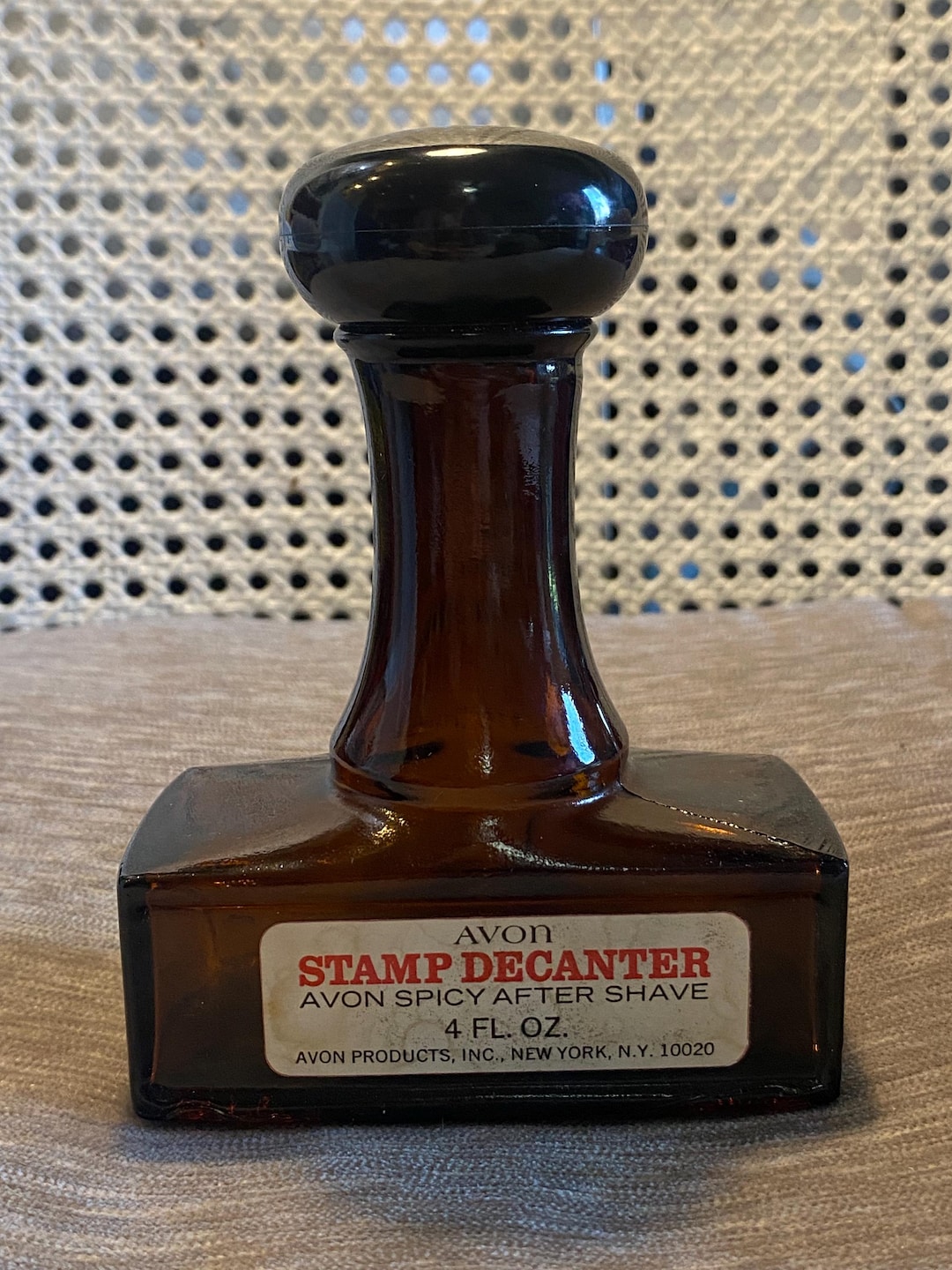 Vintage - Circa 1970's - Avon Bottle - Dark Brown Glass -stamp Decanter ...