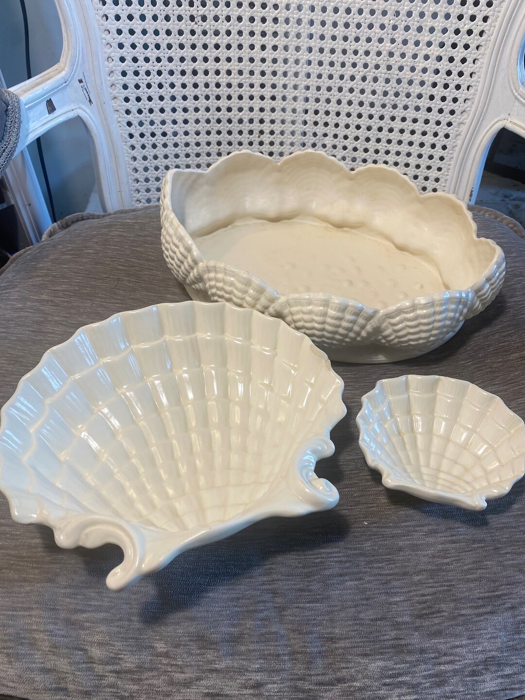 Vintage 1970s Clam Shell Bowls - Signed Ceramic Set of 3 - Etsy