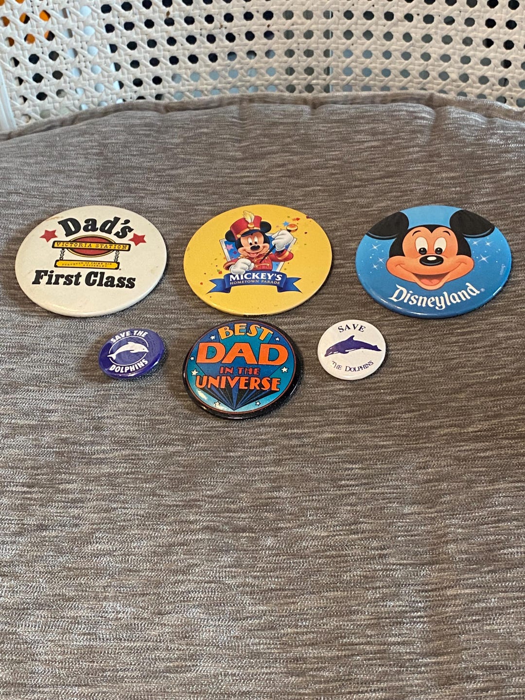 Vintage Disneyland & Dad Pinback Buttons - Lot of 6 - Etsy