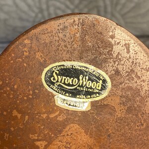 Coaster Vintage 1950's Syroco Ornamental Company Wood Coaster 4 1/4 ...