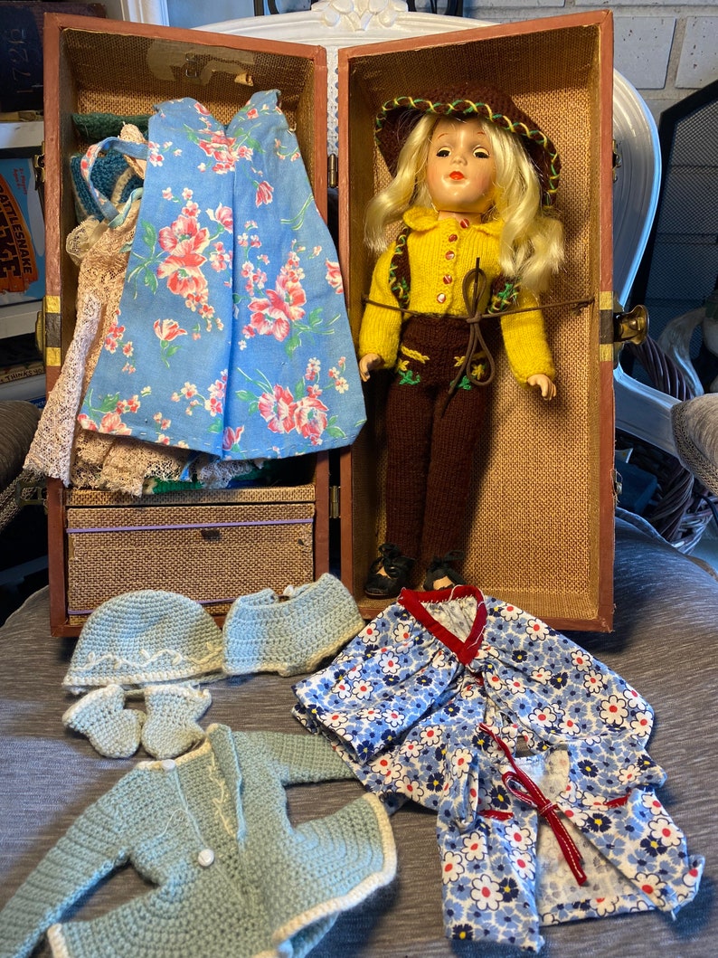 Vintage 1940's Mary Hoyer Doll & Trunk Includes 12 - Etsy