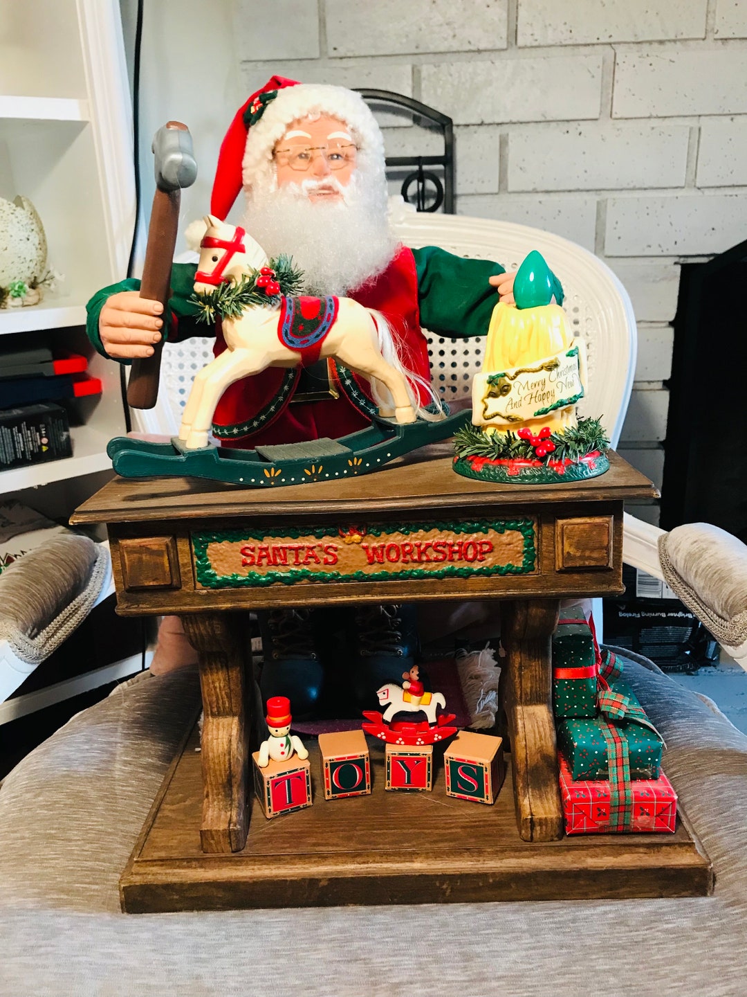 Vintage 1995 Holiday Creations Santa's Workshop Animated Christmas ...